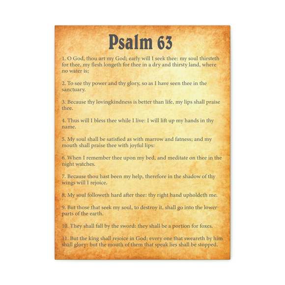 Express Your Love Gifts | Art | Scripture Sign Psalm 63 Chapter Gold Bible Canvas Christian Wall ...